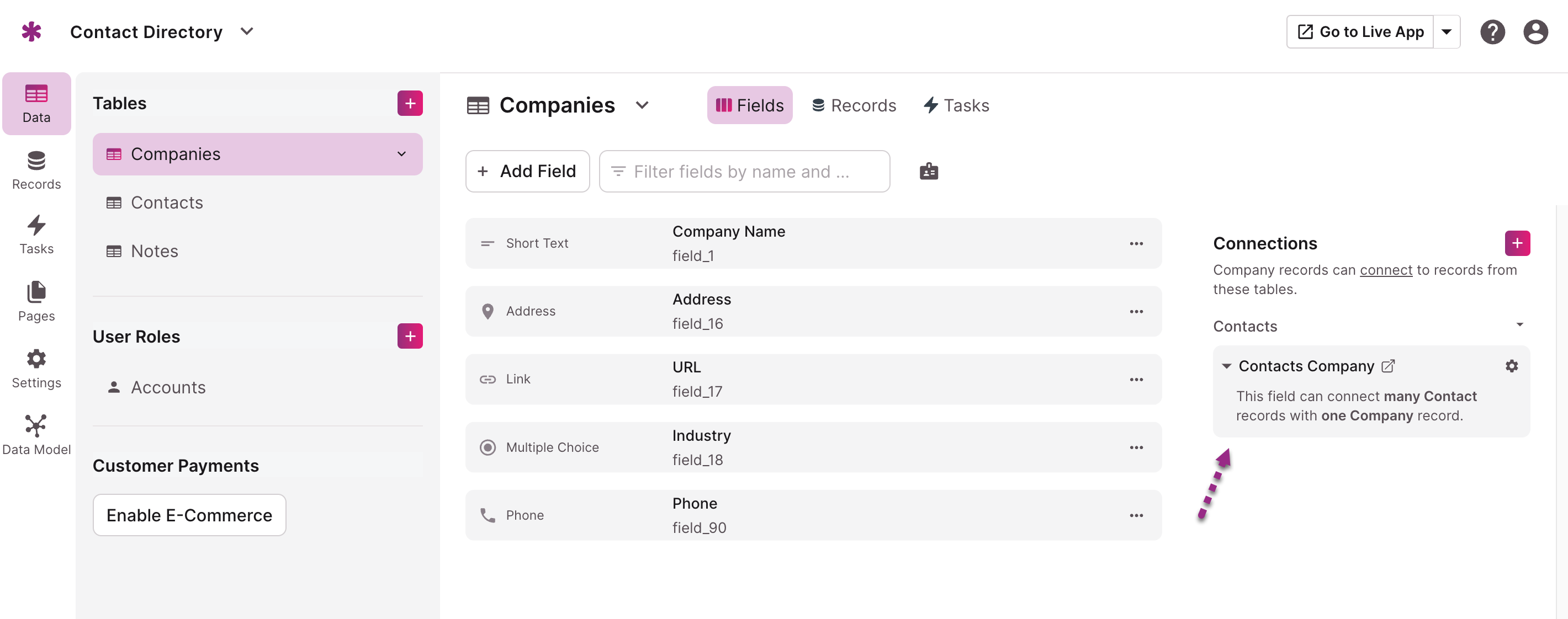 Showing Parent-Child Records in the Live App
